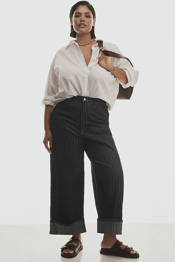 PILCRO Pilcro The Kayden Railroad Stripe Barrel Carpenter Jeans
